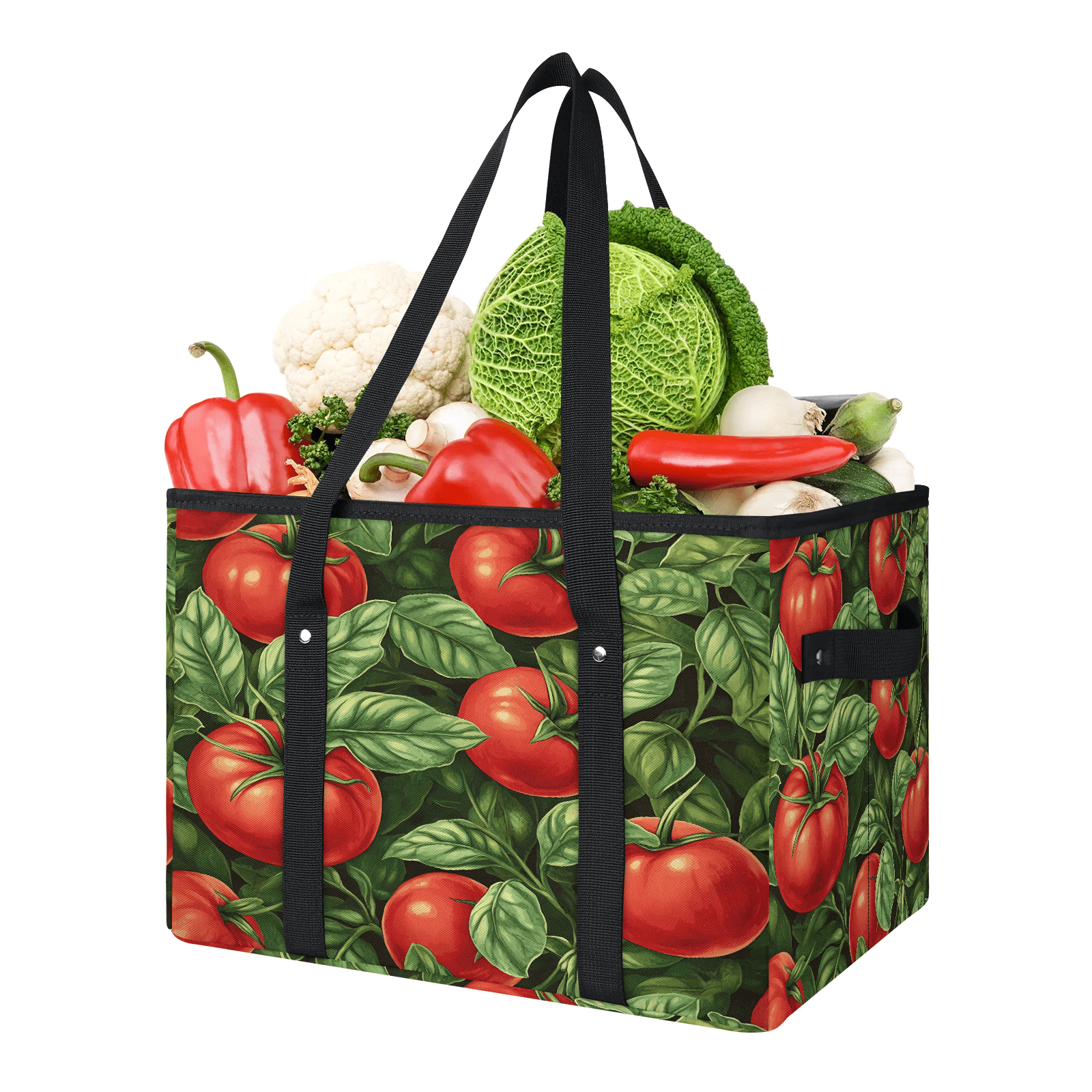 ADECORIVY Red Tomatoes Reusable Grocery Bags, Foldable Reusable ...