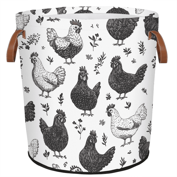ADECORIVY Rooster Rustic Chicken Laundry Basket, Foldable Laundry ...