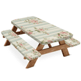 ADECORIVY Rose Flower Picnic Table Cover with Bench Covers, Waterproof ...