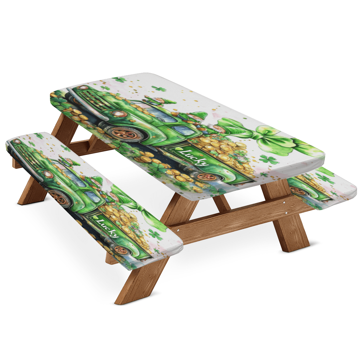 ADECORIVY St. Patrick's Day Picnic Table Cover with Bench Covers ...