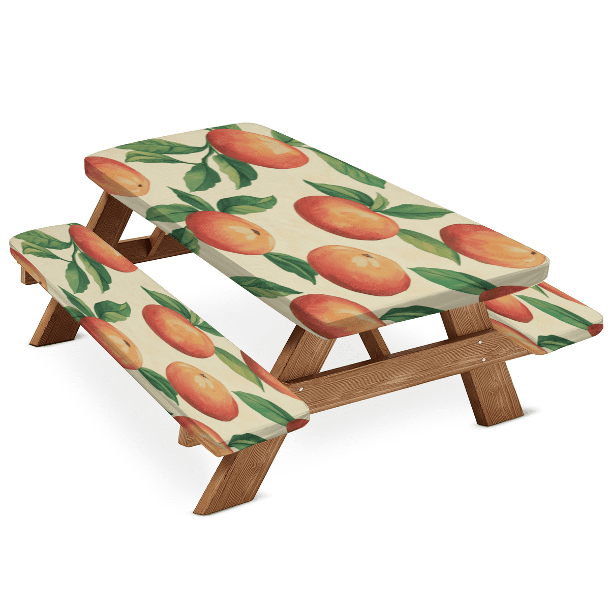 ADECORIVY Summer Peach Picnic Table Cover with Bench Covers, Waterproof ...