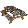 ADECORIVY Tiger Skin Print Picnic Table Cover with Bench Covers ...