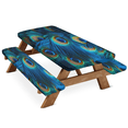 ADECORIVY Tropical Peacock Feather Picnic Table Cover with Bench Covers ...