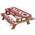 ADECORIVY Valentine's Day Picnic Table Cover with Bench Covers ...