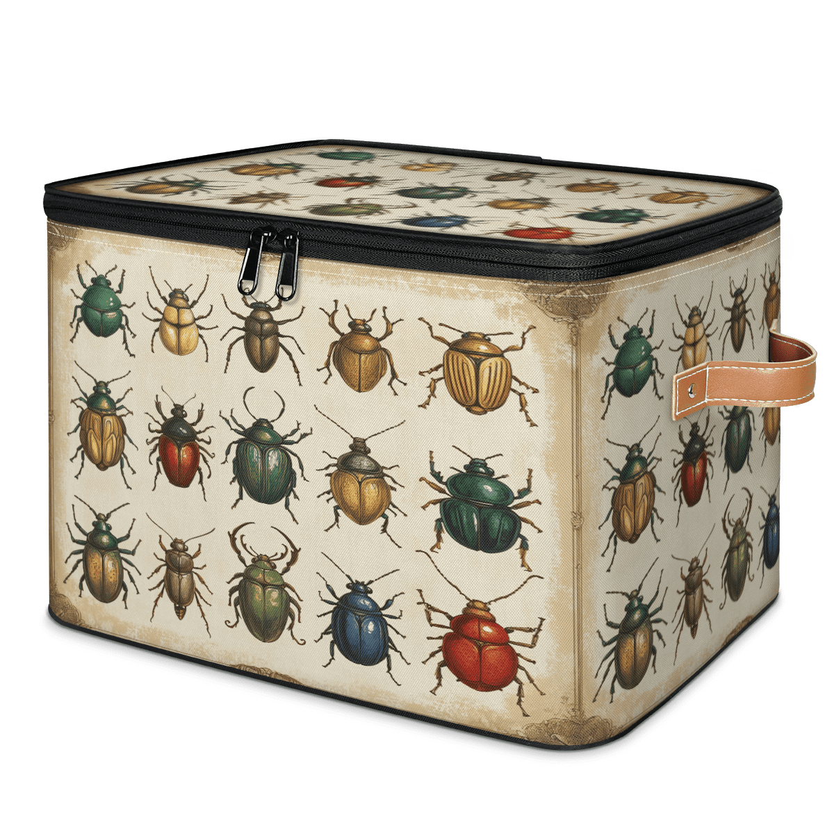 ADECORIVY Vintage Colorful Beetles Storage Bin with Lid, Decorative ...
