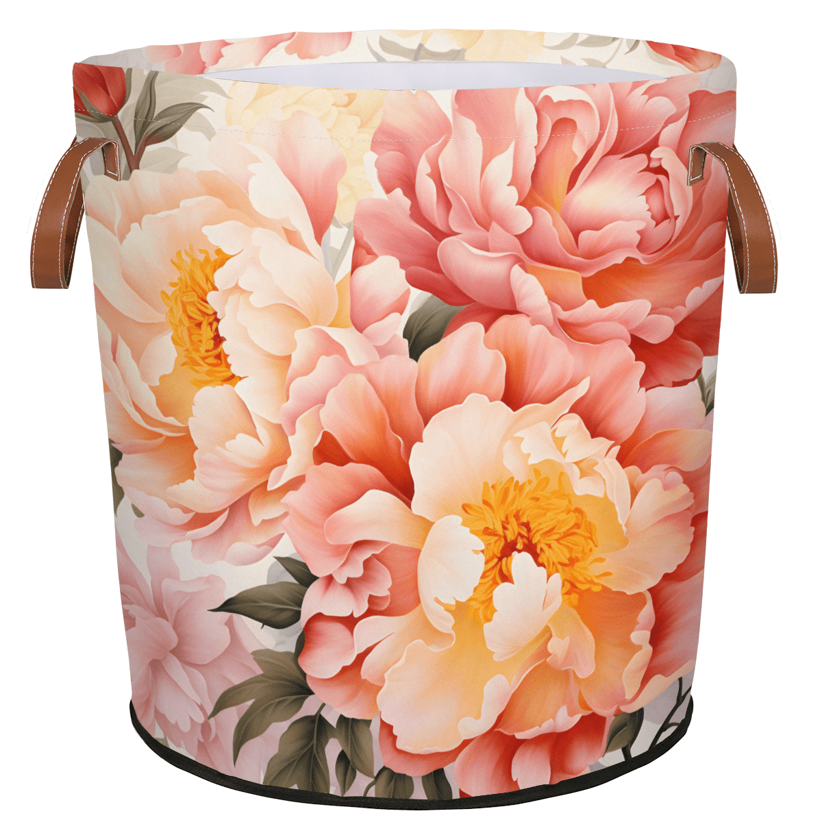 ADECORIVY Vintage Watercolor Rose Peony Laundry Basket, Foldable ...