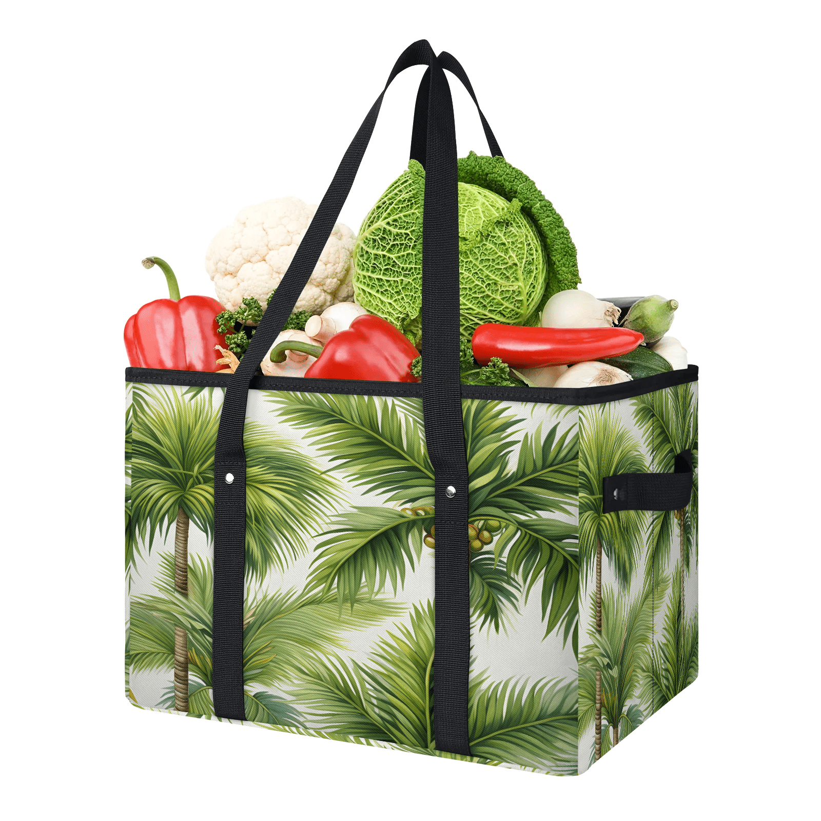 ADECORIVY Watercolor Palm Tree Reusable Grocery Bags, Foldable Shopping ...