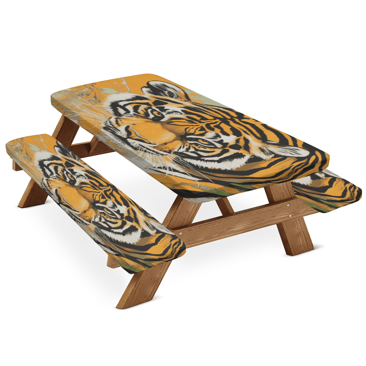 ADECORIVY Watercolor Tiger Picnic Table Cover with Bench Covers ...