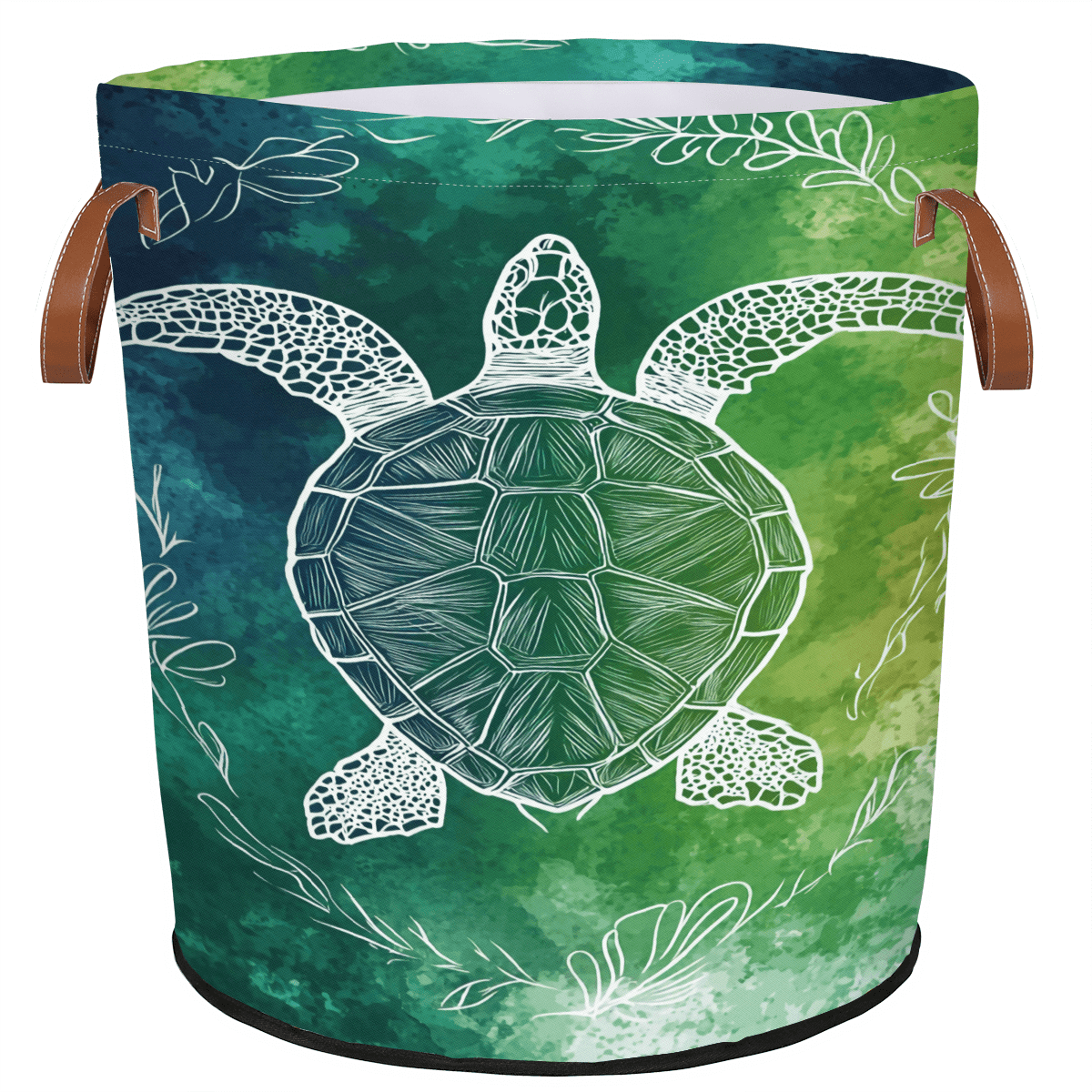 ADECORIVY Watercolor Turtle Laundry Hamper, Foldable Dirty Clothes ...