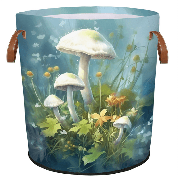 ADECORIVY Watercolor White Mushroom Laundry Basket, Foldable Laundry ...
