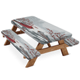 ADECORIVY Winter Birds Picnic Table Cover with Bench Covers, Waterproof ...