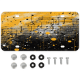ADECORIVY Yellow Black Musical Notes License Plate, Aluminum Decorative ...
