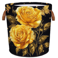 ADECORIVY Yellow Roses Laundry Hamper, Foldable Dirty Clothes Laundry ...