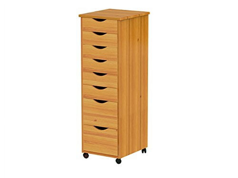 ADEPTUS 8 Drawer Roll Cart, Wooden Storage, Solid Pine Wood - Walmart.com