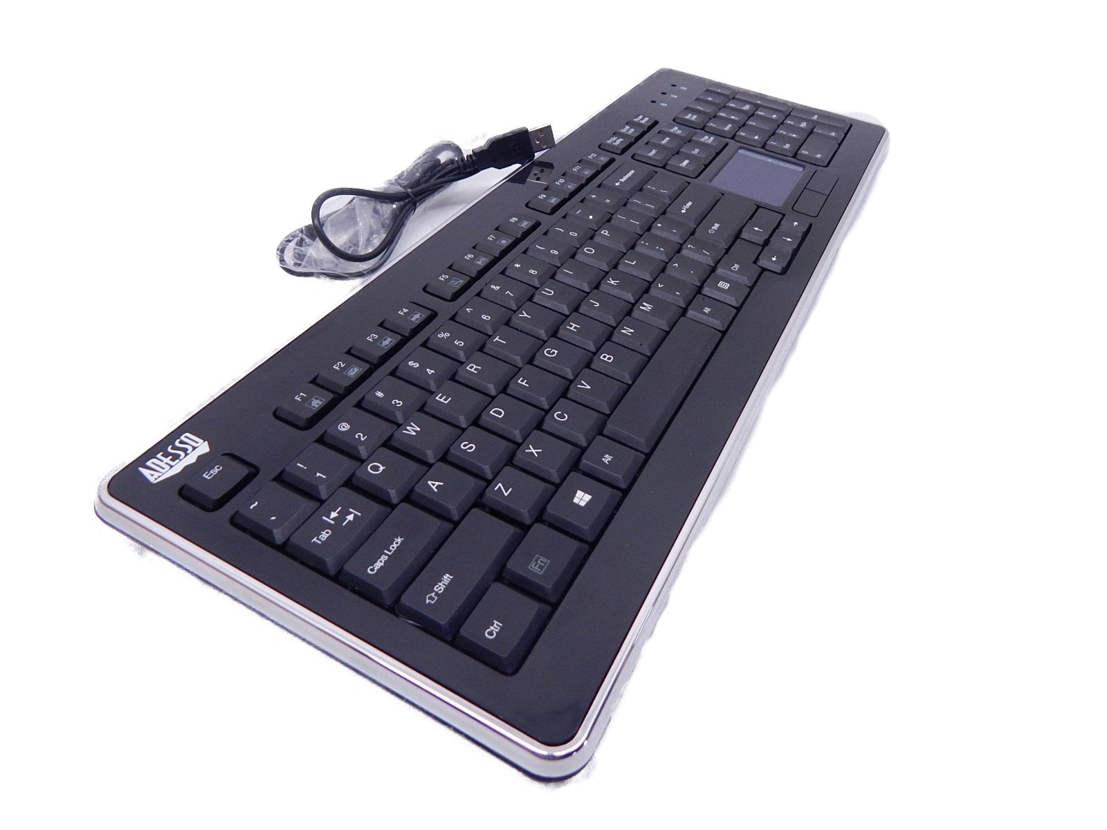 ADESSO AKB-440UB SlimTouch Desktop Keyboard with Integrated Touchpad ...