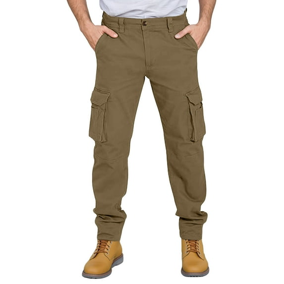 ADEYPCGD Men's Casual Utility Pants with Multiple Pockets Comfortable ...