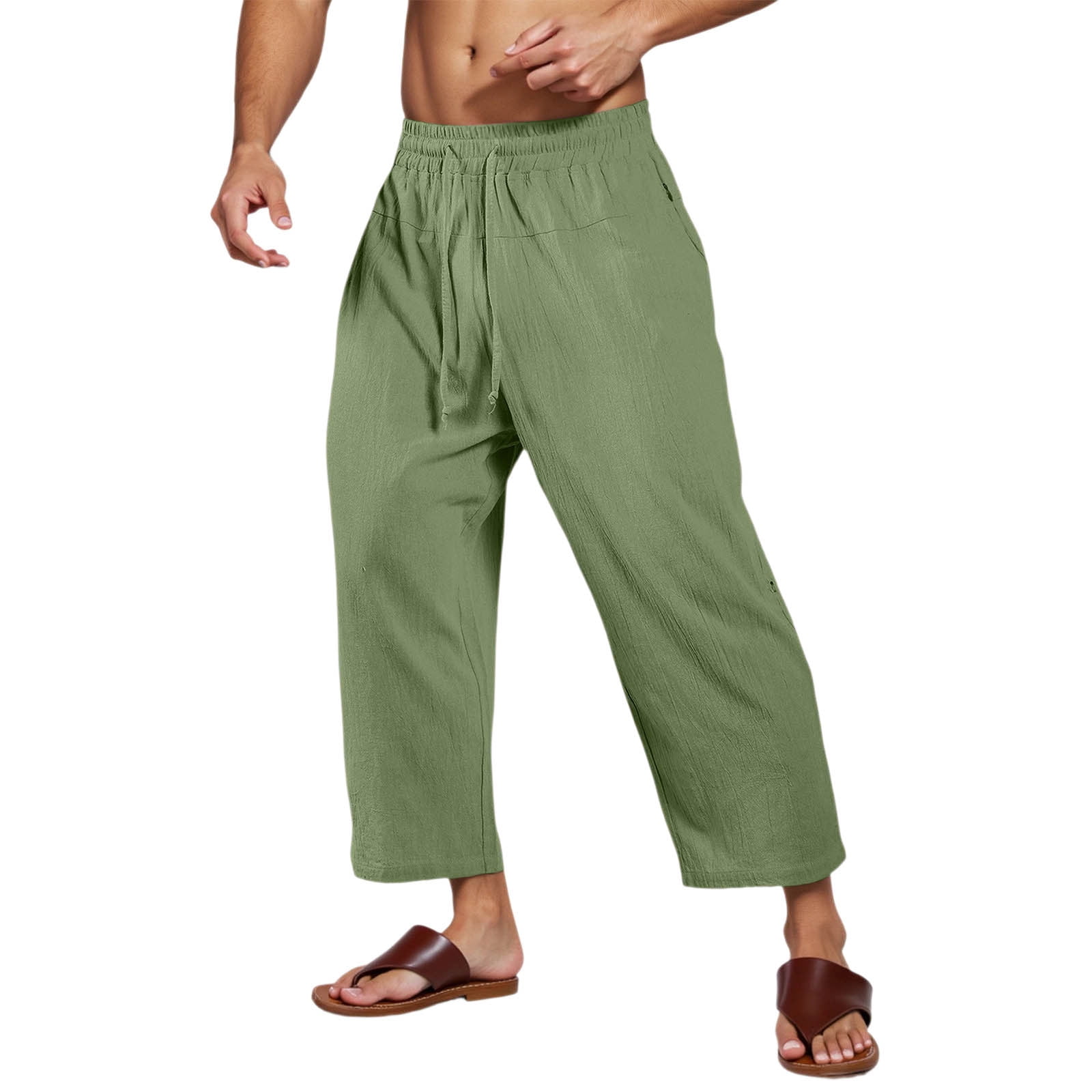 ADEYPCGD Men's Solid Color Casual Straight Leg Trousers for Everyday ...