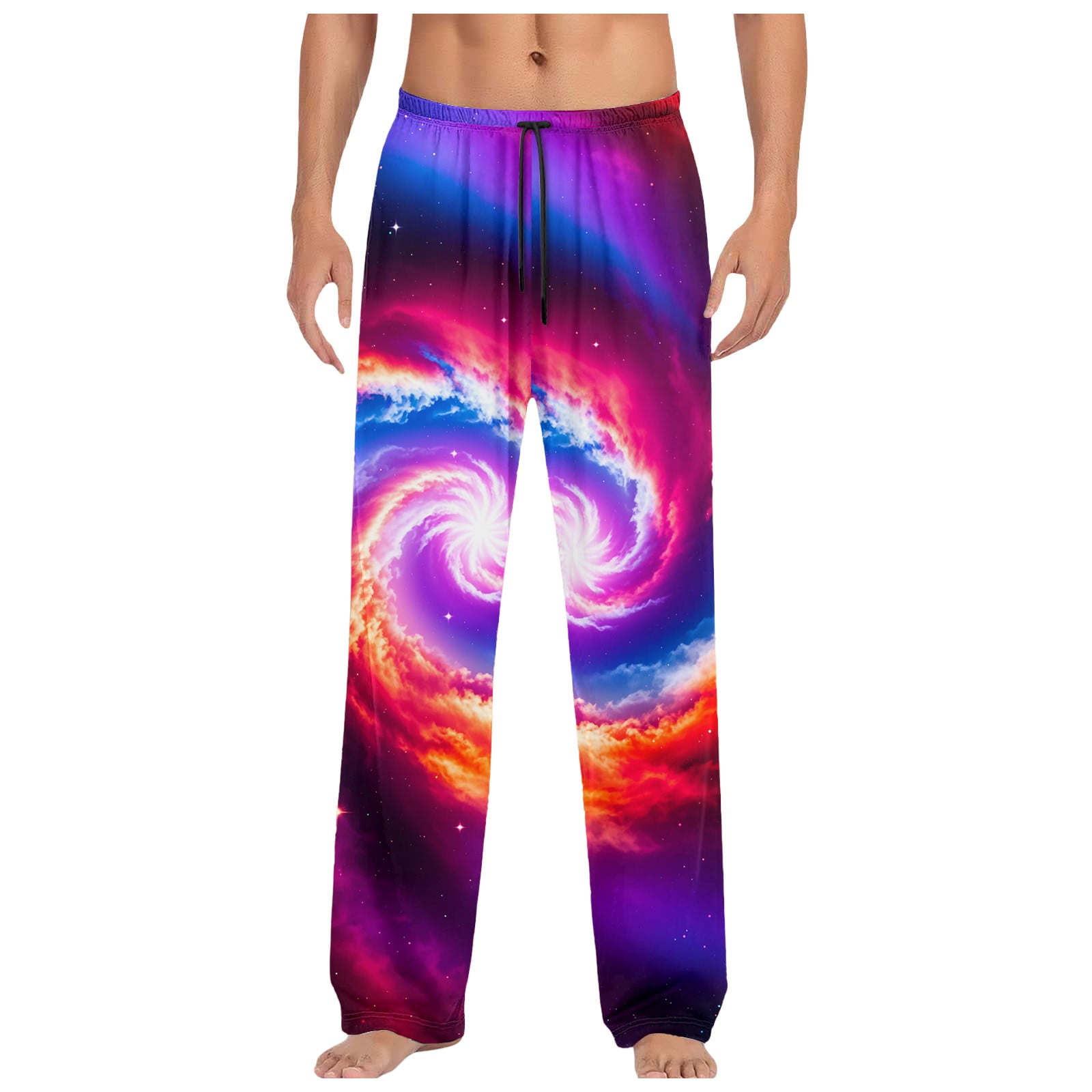 ADEYPCGD Men's Star Theme Printed Casual Drawstring Trousers for ...