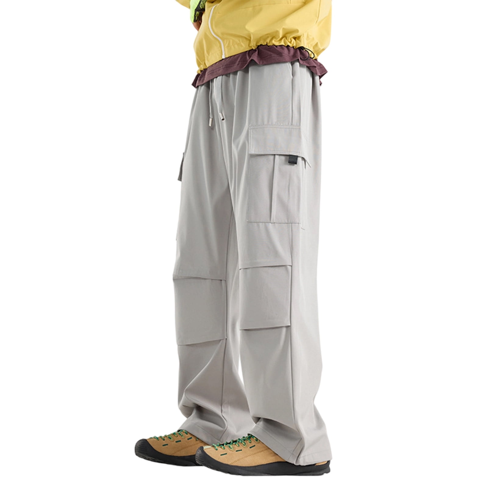 ADEYPCGD Men's Straight Leg Cargo Parachute Pants Relaxed Fit Casual ...