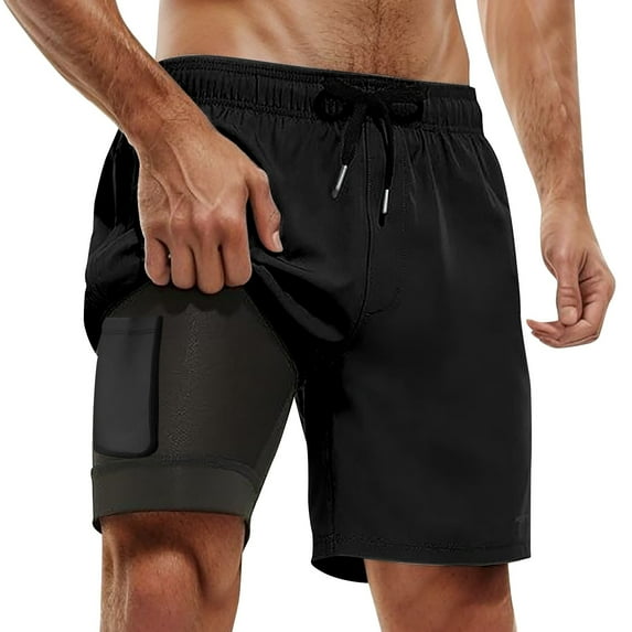 ADEYPCGD Men's Swim Trunks with Compression Liner and Secure Pockets ...