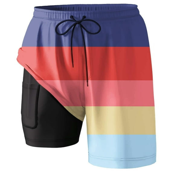 ADEYPCGD Men's Swim Trunks with Compression Liner and Secure Pockets ...