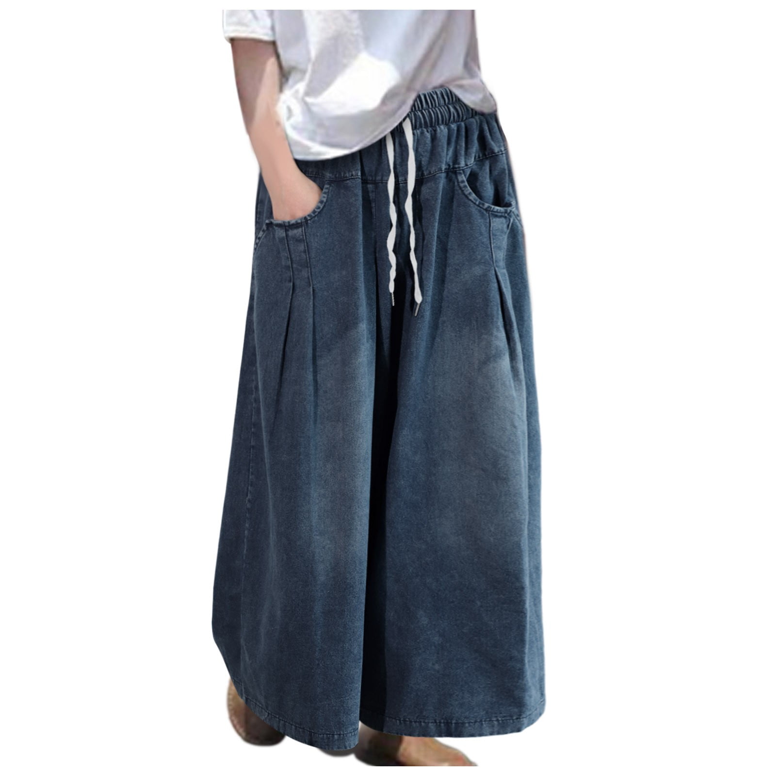 ADEYPCGD Women Wide Leg Denim Jeans for Women Loose Fit Baggy Pants ...