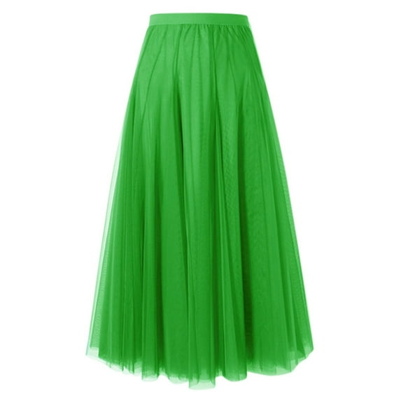 ADEYPCGD Women's A-Line Swing Skirt Elegant Solid Color Midi Length ...