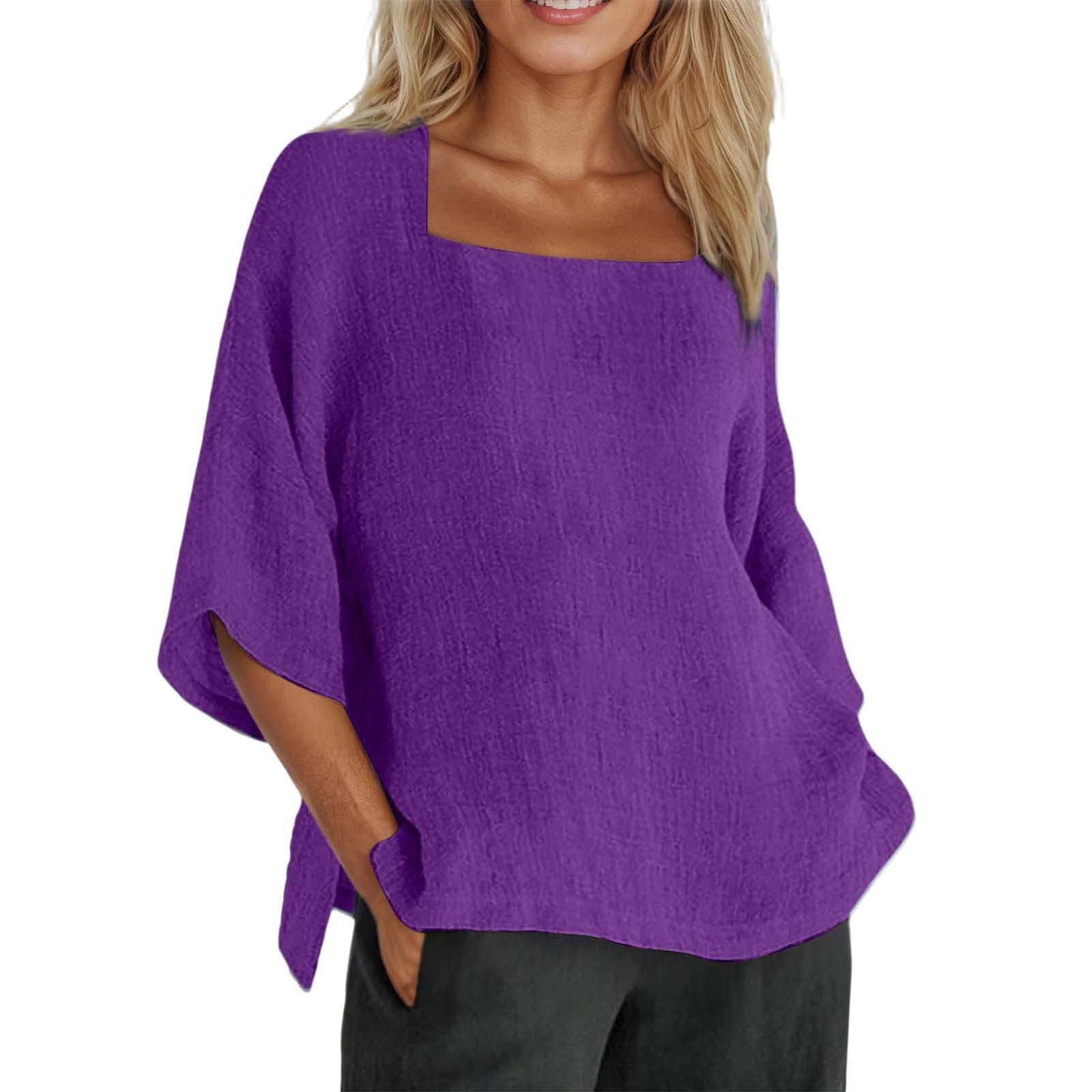 ADEYPCGD Women's Casual Solid Color Shirt for Everyday Wear ...