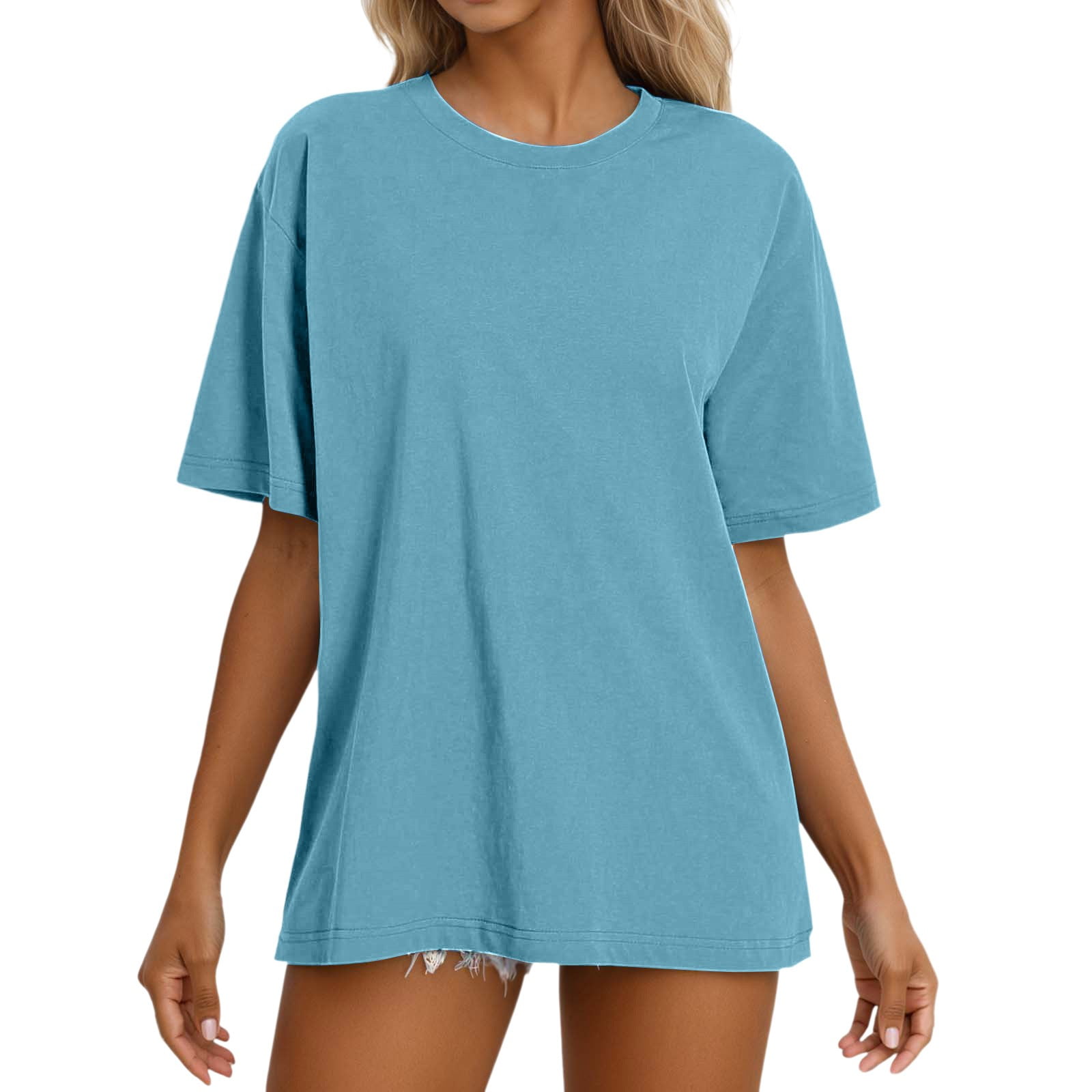 ADEYPCGD Women's Graphic Print T Shirt Loose Fit Casual Round Neck Drop ...