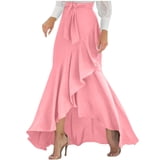 ADEYPCGD Women's High Waist Wrap Skirt Featuring Asymmetrical Hem and ...