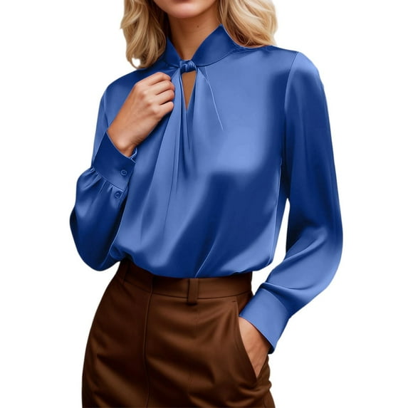 ADEYPCGD Women's Hollow-Out Long Sleeve Blouse for Everyday Wear ...