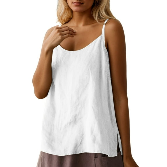 ADEYPCGD Women’s Layering Camisole Loose Fit Linen Camisole Bohemian ...