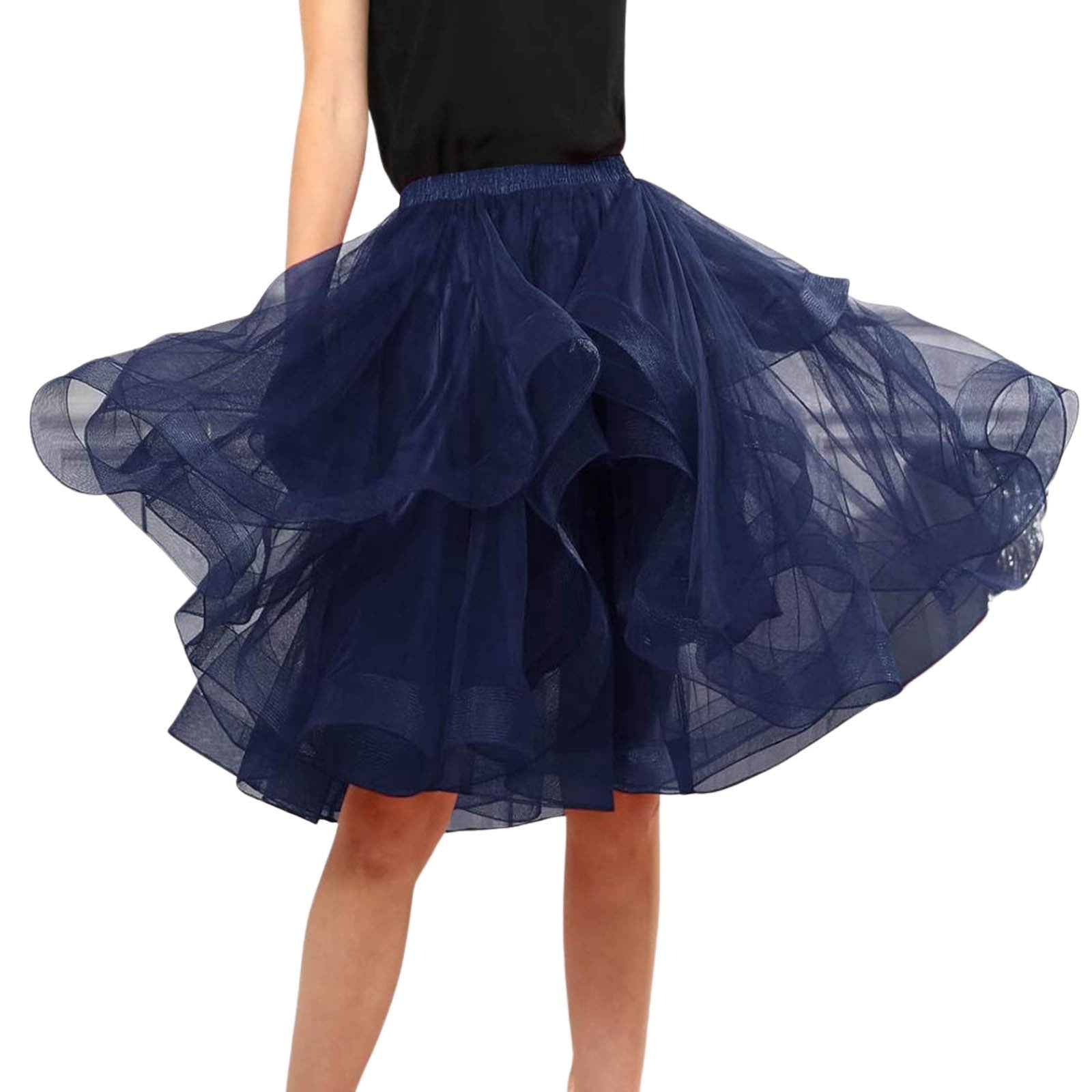 ADEYPCGD Women's Mesh Prom Dress Ballet Tutu Skirt for formal Evening ...