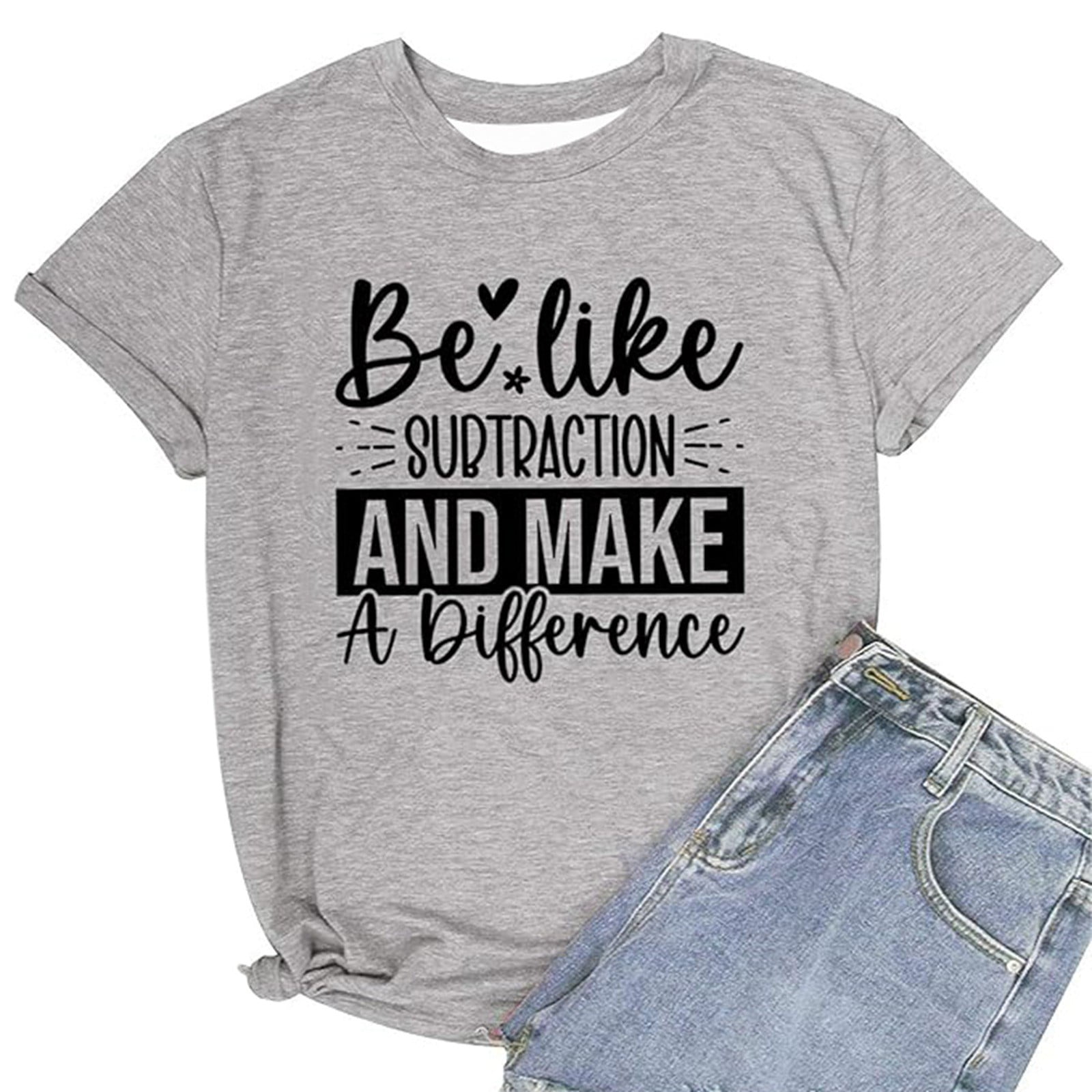 ADEYPCGD Women's Printed Short Sleeve Round Neck T Shirt for Women ...