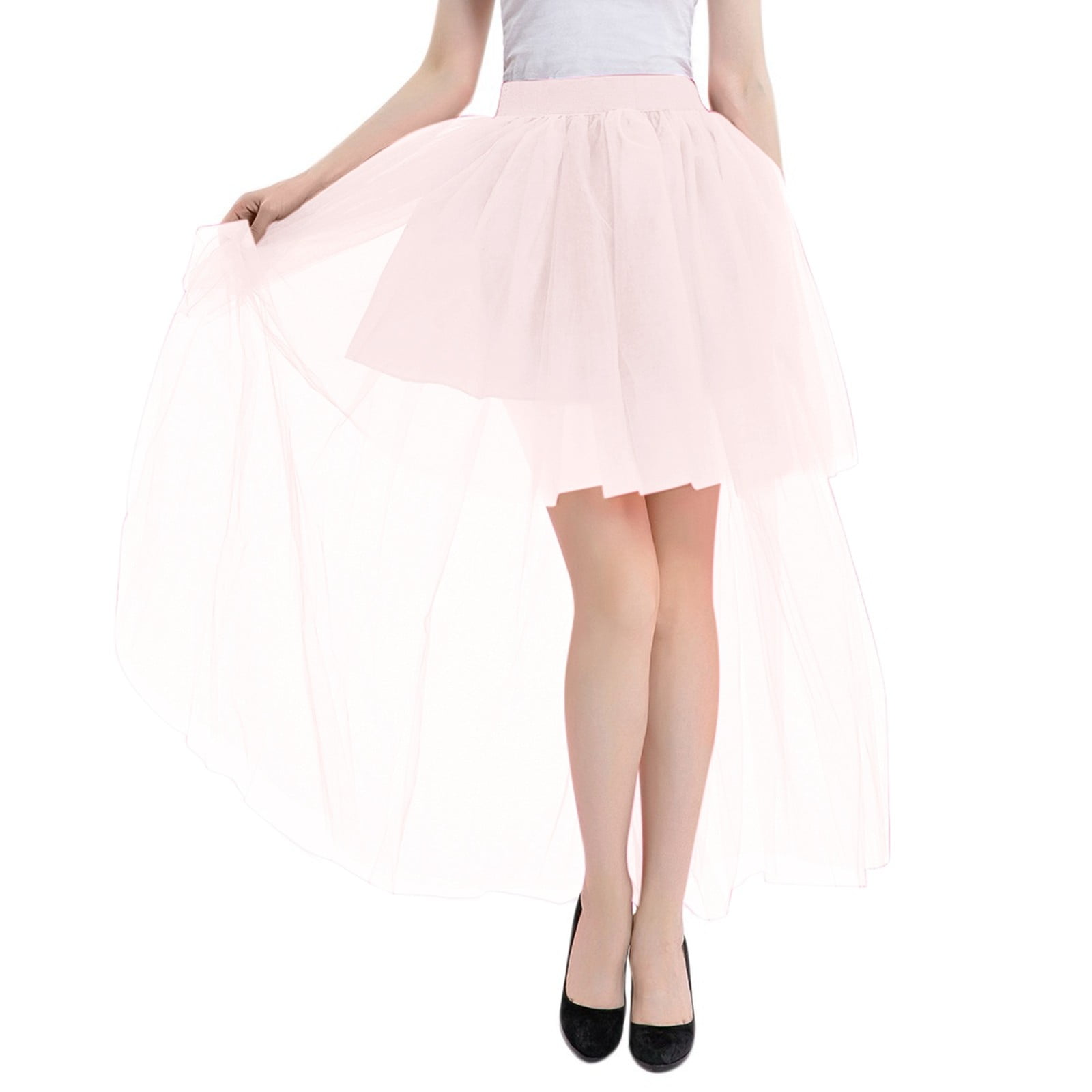 ADEYPCGD Women's Solid Color Asymmetrical Short Front Long Back Style ...