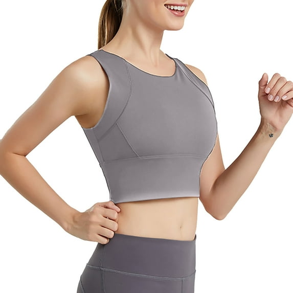 ADEYPCGD Women’s Solid Color Sports Bra Yoga Bra Vest Yoga Activewear ...