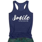 ADEYPCGD Women’s Spaghetti Strap Tops Letter Printed I-Neck Sleeveless ...