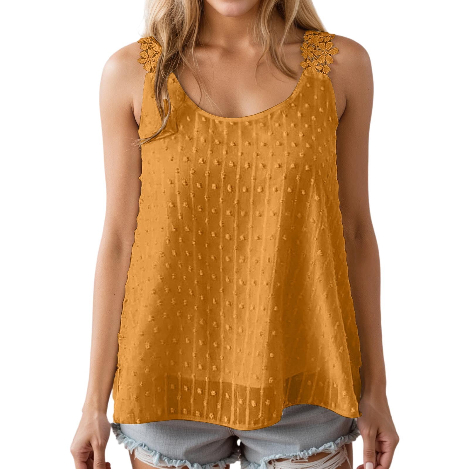 ADEYPCGD Women’s Spaghetti Strap Tops Summer Camisole with Delicate ...
