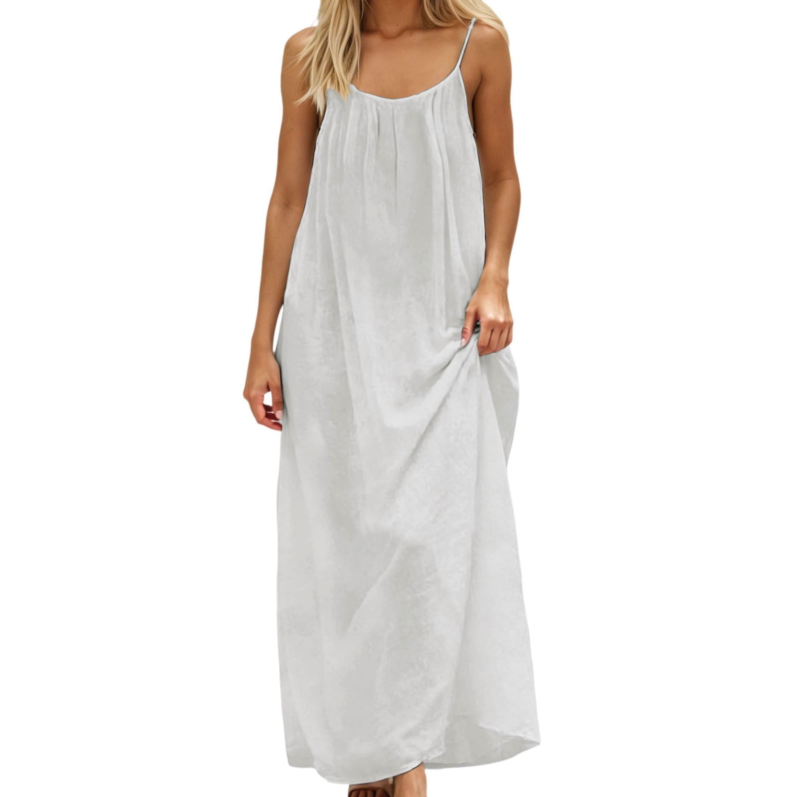 ADEYPCGD Women's Summer Sleeveless Backless cami Dresses Spaghetti ...