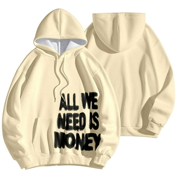 ADEYPCGD Women's Sweatshirt Hop Letter Print Oversize Hoodie Casual ...