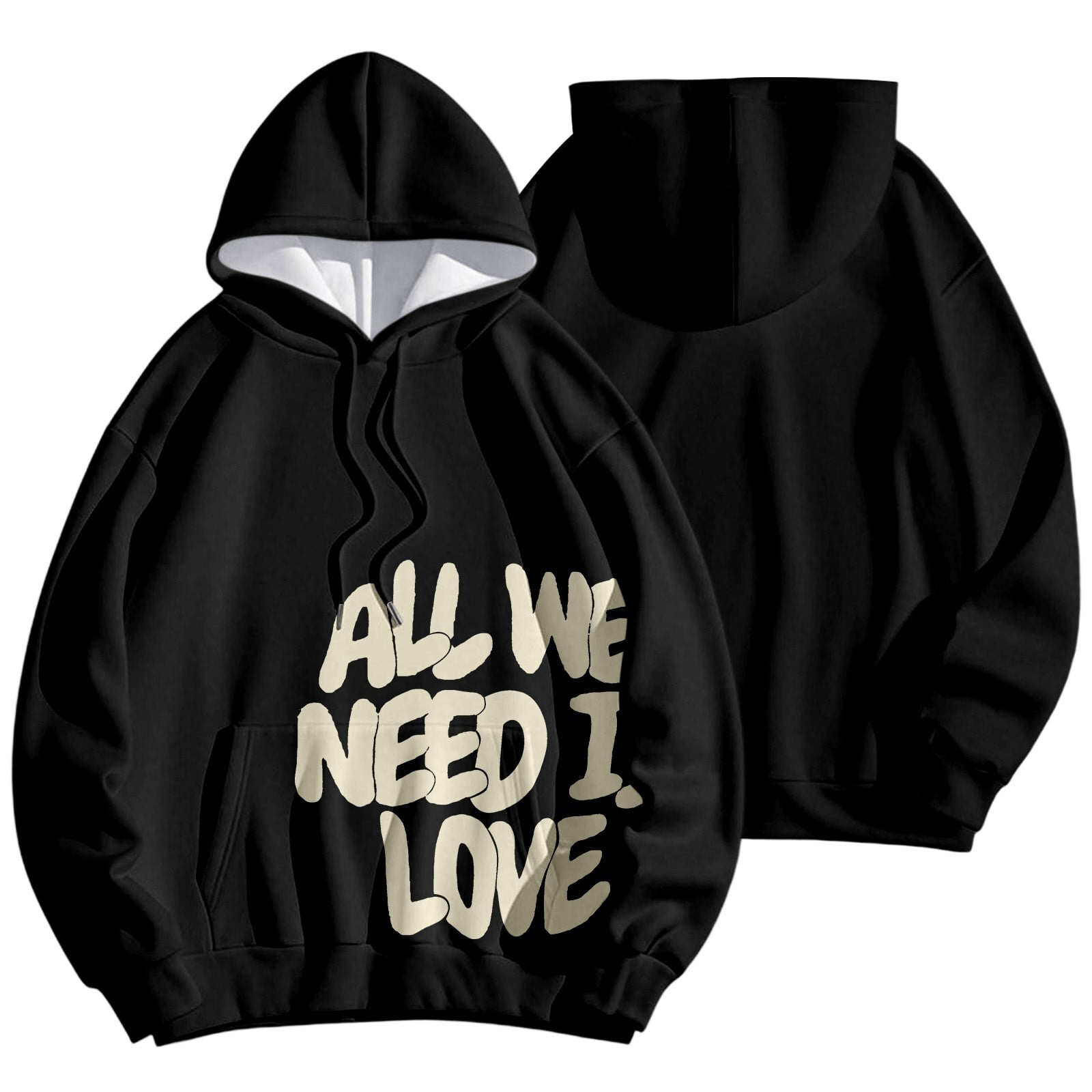 ADEYPCGD Women's Sweatshirt Hop Letter Print Oversize Hoodie Casual ...