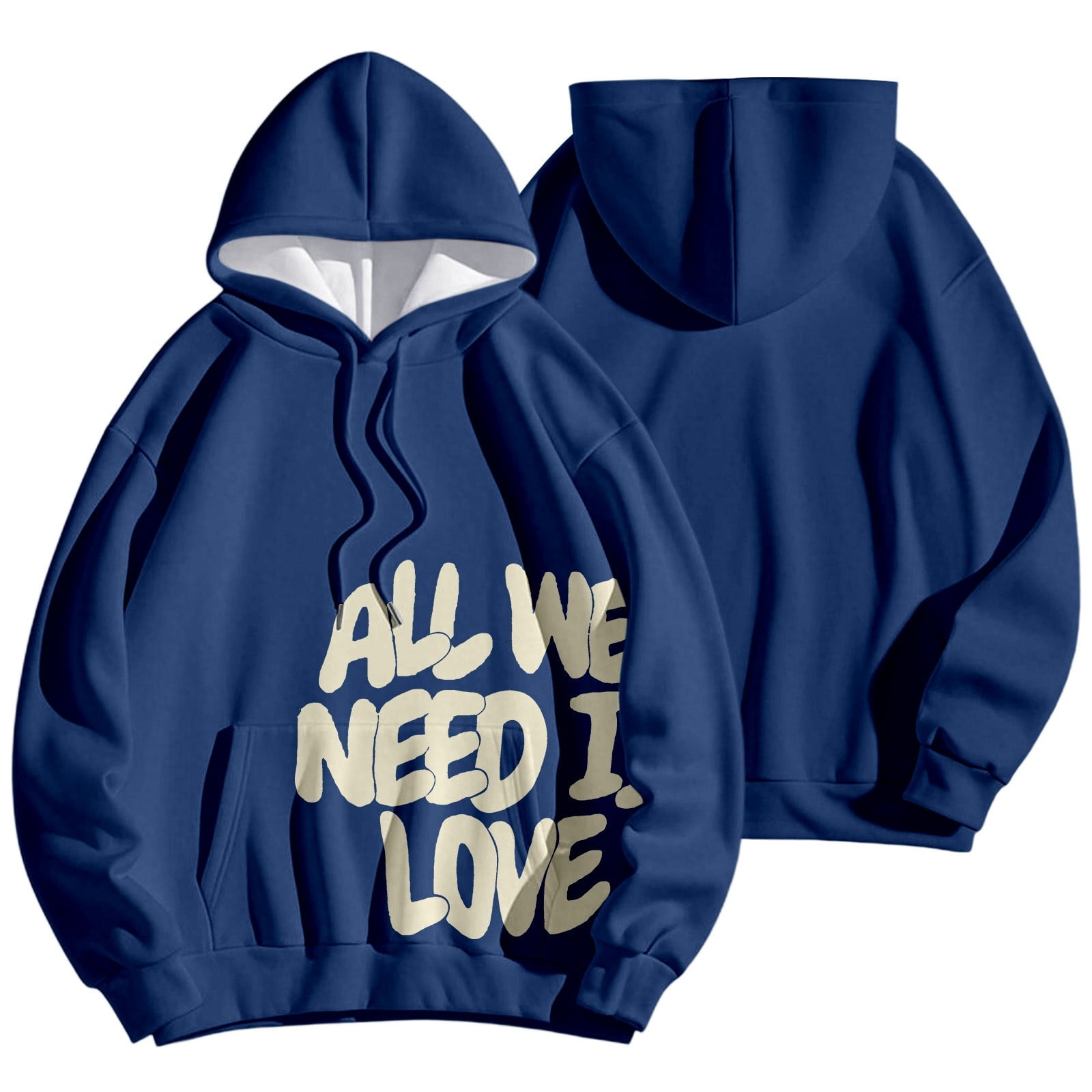 ADEYPCGD Women's Sweatshirt Hop Letter Print Oversize Hoodie Casual ...