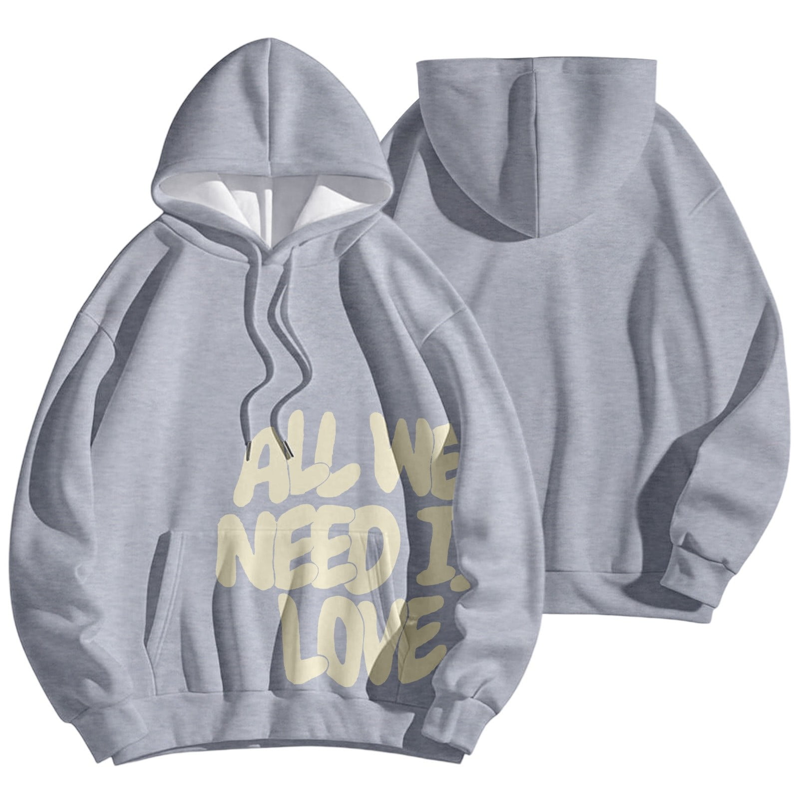 ADEYPCGD Women's Sweatshirt Hop Letter Print Oversize Hoodie Casual ...