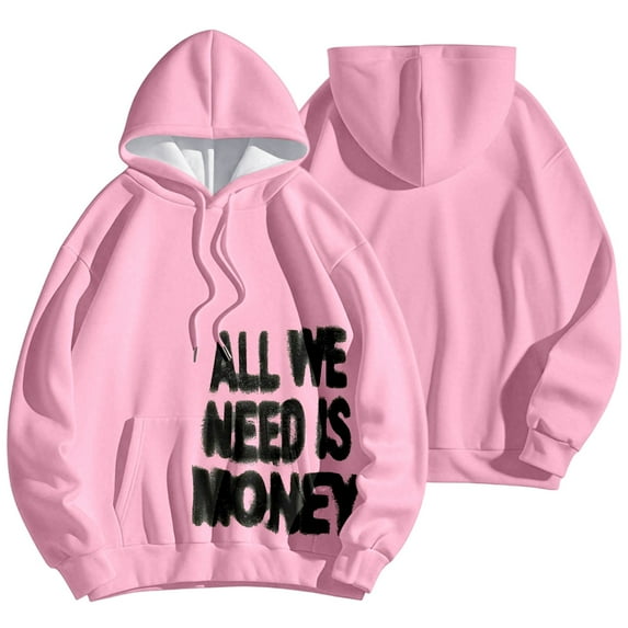 ADEYPCGD Women's Sweatshirt Hop Letter Print Oversize Hoodie Casual ...