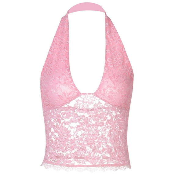 ADEYPCGD Women's Tank Top Neck Lace Trim Camisole Top for Summer and ...