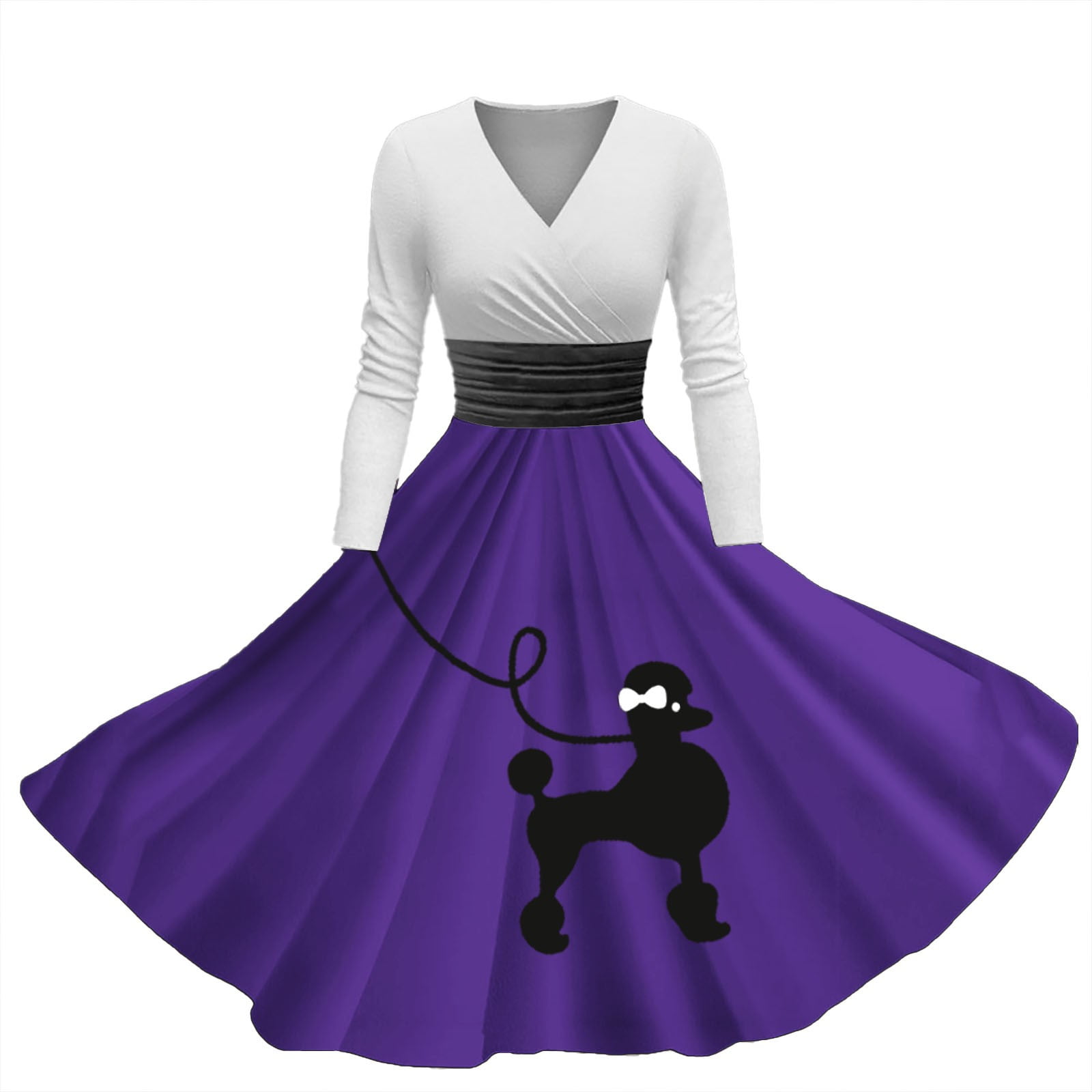ADEYPCGD Women's and Women's Plus Size Dress Lady Poodle Dress Fashion ...