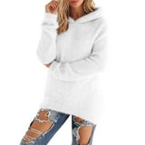 ADEYPCGD Womens Fuzzy Hoodies Cozy Oversized Long Sleeve Fleece ...
