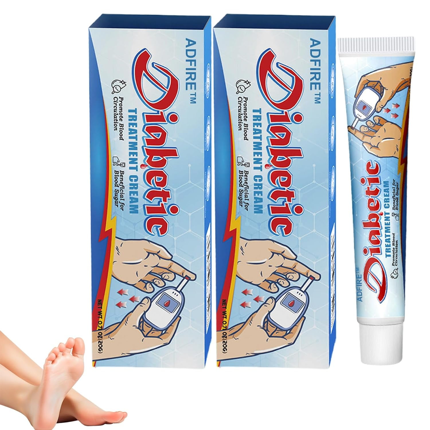 ADFIRE VitaGluco Diabetes Treatment Cream, Diabetics Skin Relief Cream ...