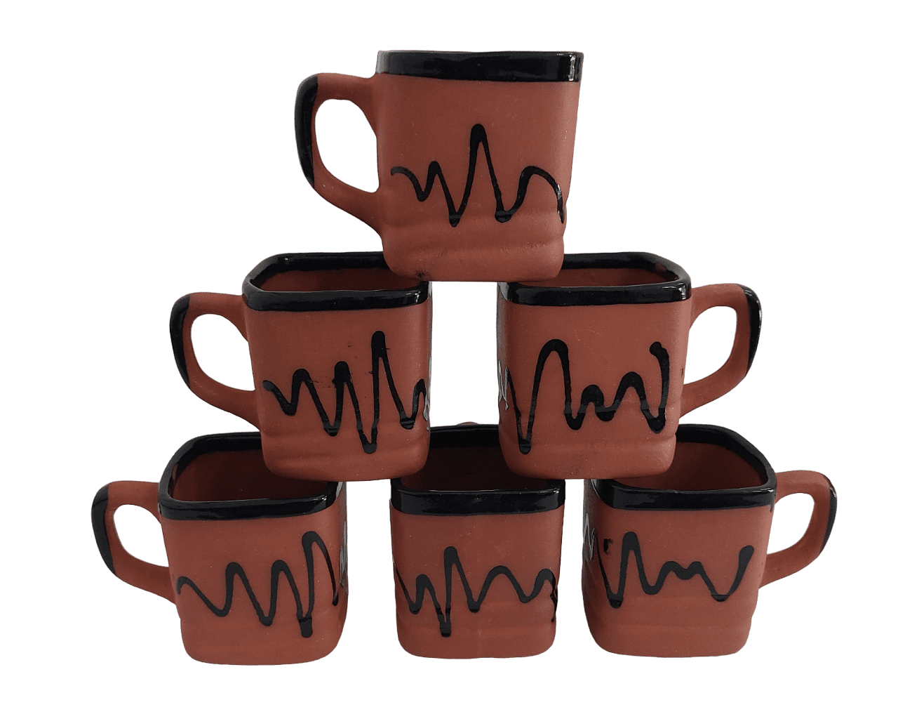 ADHAATA Indian Ceramic Kulhar 6 Pc Painted Kulhad Traditional Indian ...