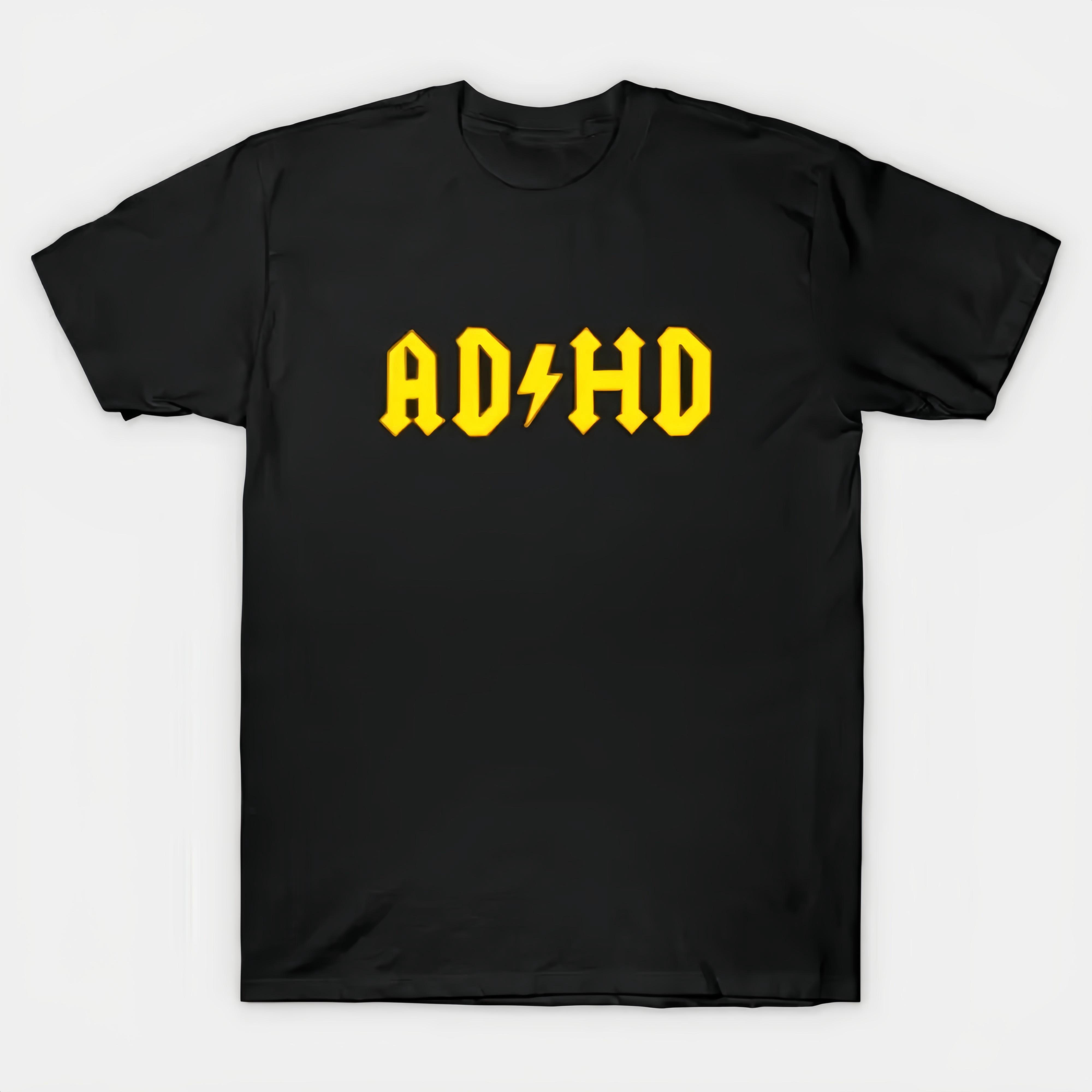 ADHD Awareness Graphic Tee - Bold Rock-Inspired Font Design - Soft ...